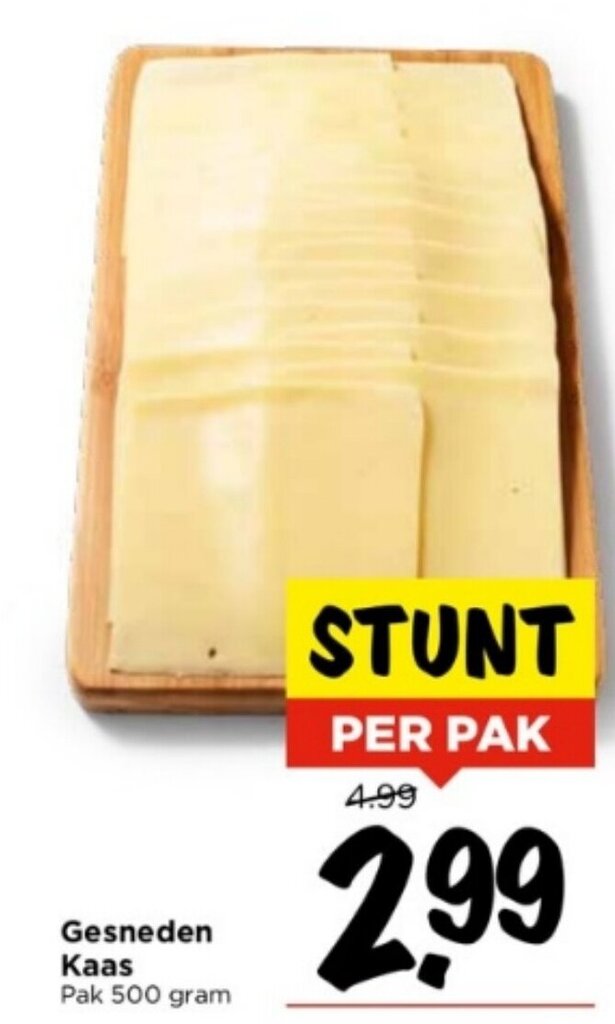 Gesneden Kaas 500 gram aanbieding bij Vomar Voordeelmarkt