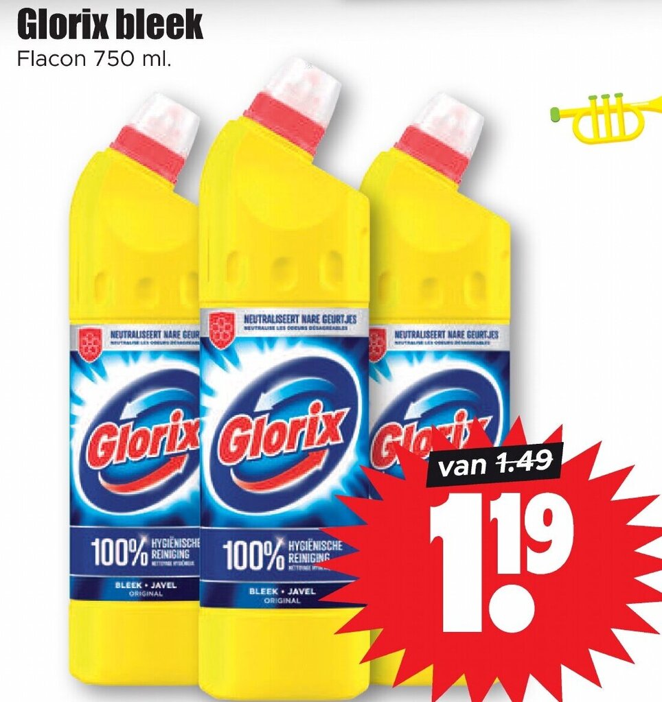 Glorix bleek 750ml aanbieding bij Dirk