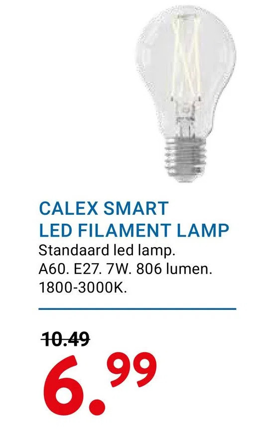 Calex Smart Led Filament Lamp Aanbieding Bij Kluswijs