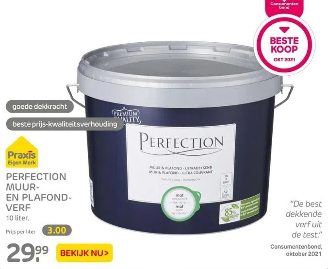 Perfection muur en plafond verf aanbieding bij Praxis