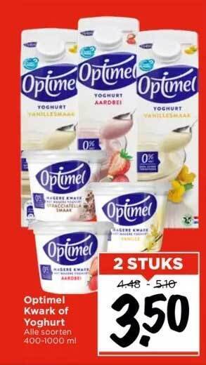 Optimel kwark of yoghurt aanbieding bij Vomar Voordeelmarkt