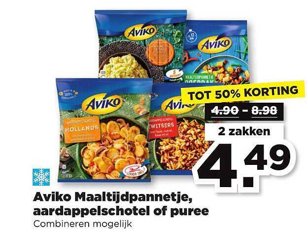 Aviko maaltijdpannetje, aardappelschotel of puree aanbieding bij PLUS