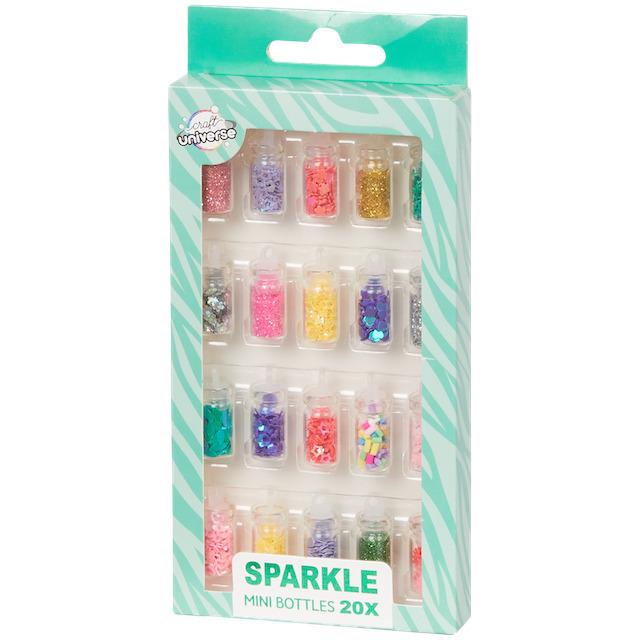 Craft universe flesjes met glitters aanbieding bij Action