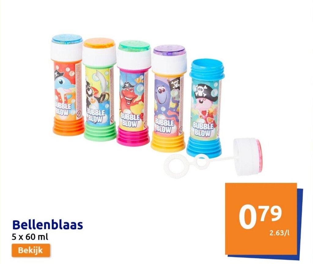 Bellenblaas 5x60 ml aanbieding bij Action