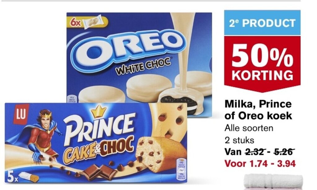 Milka, prince of oreo koek aanbieding bij Hoogvliet