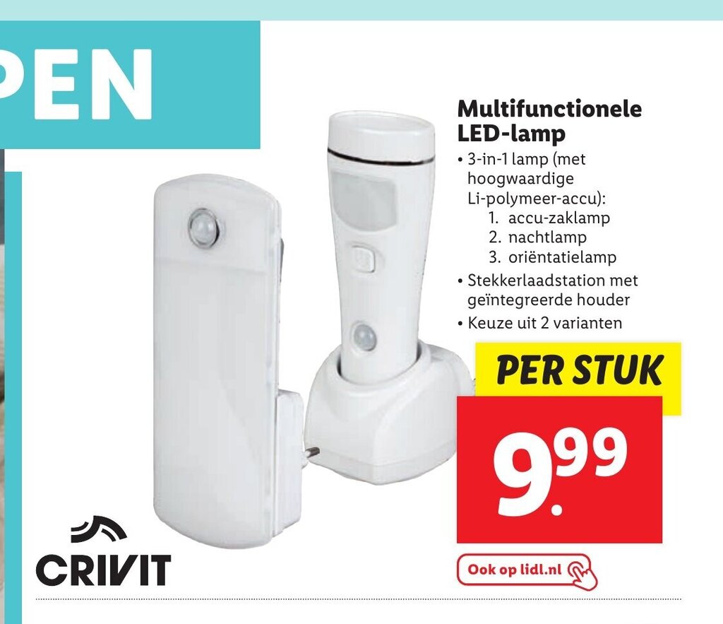 Crivit Multifunctionele LED-lamp aanbieding bij Lidl