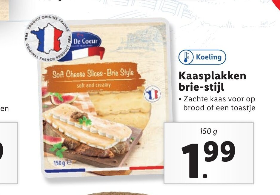 Kaasplakken brie-stijl 150 g aanbieding bij Lidl
