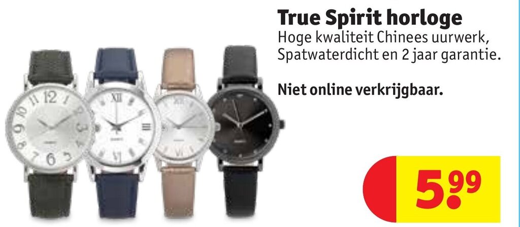 True spirit horloge aanbieding bij Kruidvat