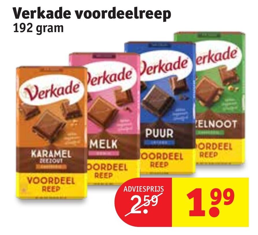 Verkade voordeelreep 192g aanbieding bij Kruidvat