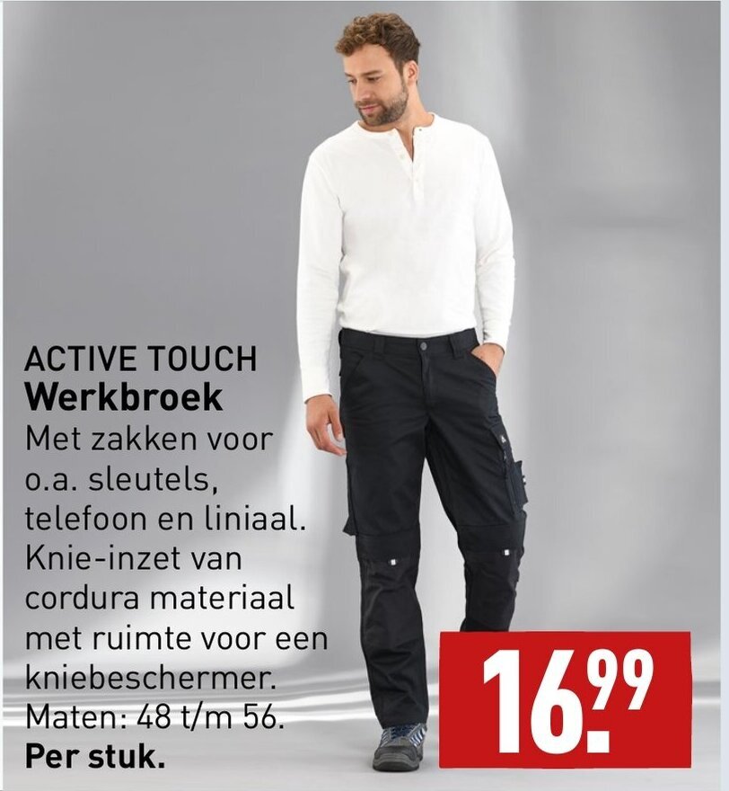 Active touch werkbroek per stuk aanbieding bij ALDI