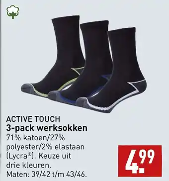 Active touch 3-pack werksokken aanbieding bij ALDI