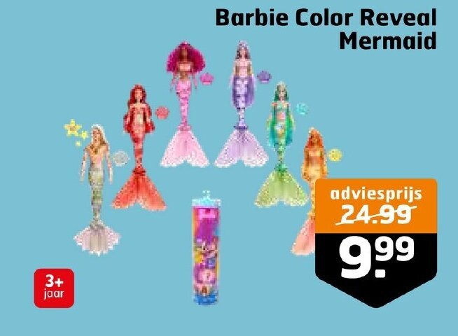 Barbie Color Reveal Mermaid aanbieding bij Trekpleister