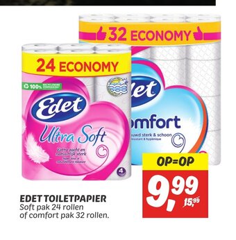 Edet Toiletpapier soft pak 24 rollen of comfort pak 32 rollen ...