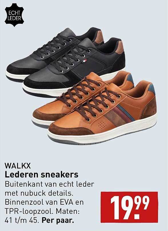 Walkx lederen sneakers aanbieding bij ALDI
