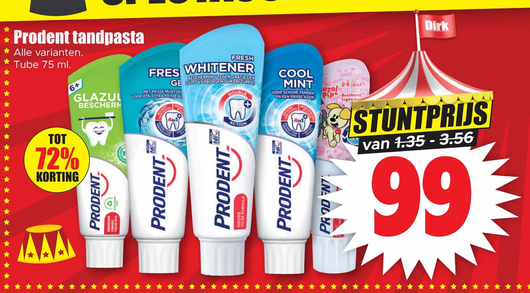 Prodent tandpasta 75 ml aanbieding bij Dirk