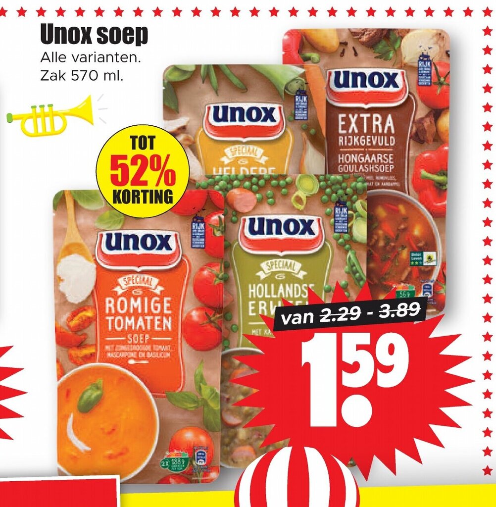 Unox soep 570 ml aanbieding bij Dirk