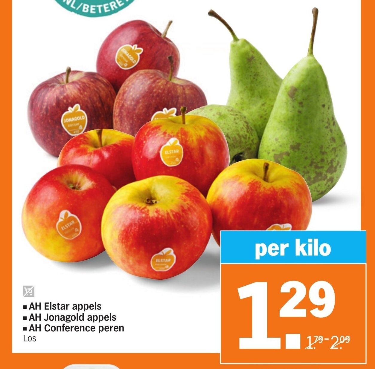 AH Elstar appels, AH Jonagold appels, AH Conference peren aanbieding ...