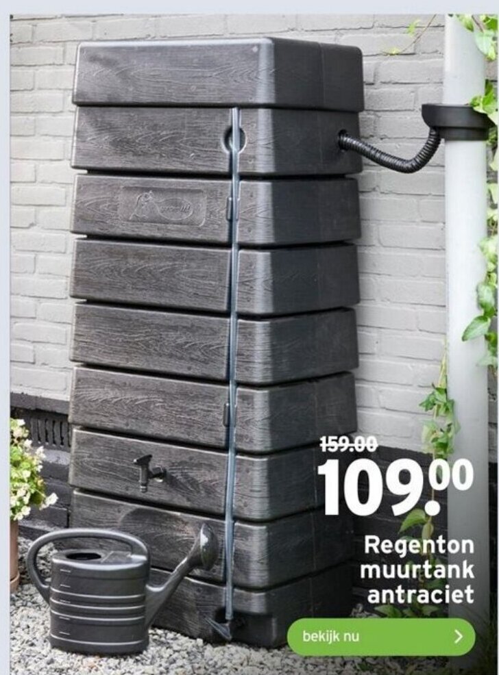 Regenton muurtank antraciet aanbieding bij GAMMA