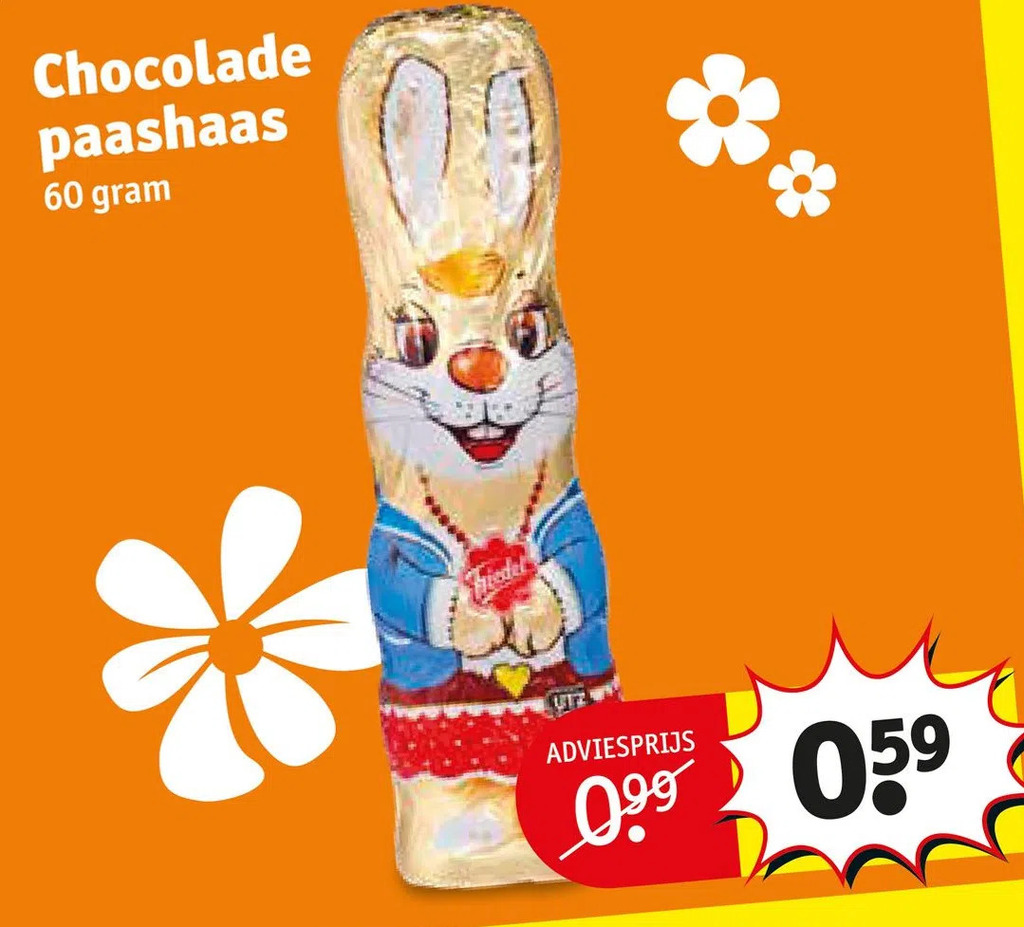 Chocolade paashaas aanbieding bij Kruidvat