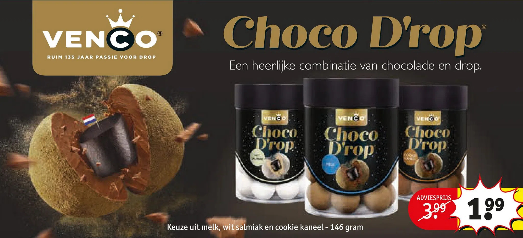 Venco choco drop aanbieding bij Kruidvat