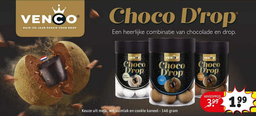 Venco choco drop aanbieding bij Kruidvat