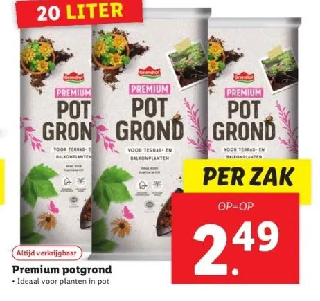 Premium potgrond • ideaal voor planten in pot aanbieding bij Lidl