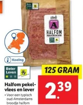 Halfom pekelvlees en lever aanbieding bij Lidl