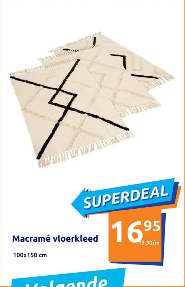 Macramé vloerkleed aanbieding bij Action