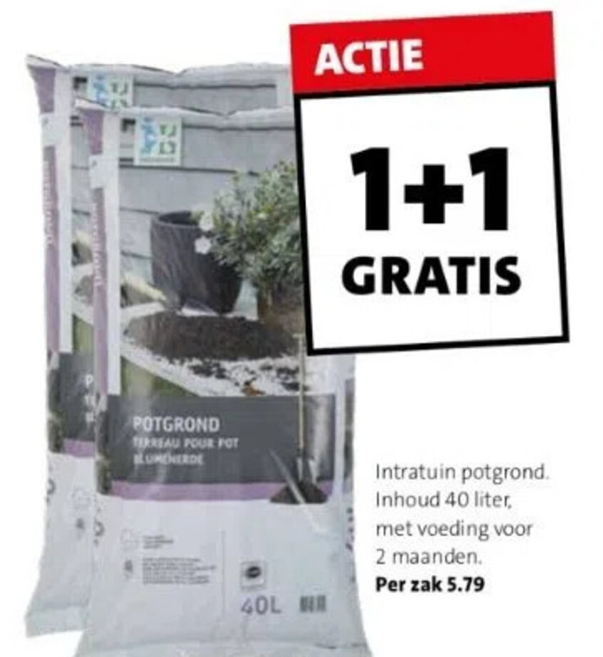 Intratuin potgrond per zak aanbieding bij Intratuin