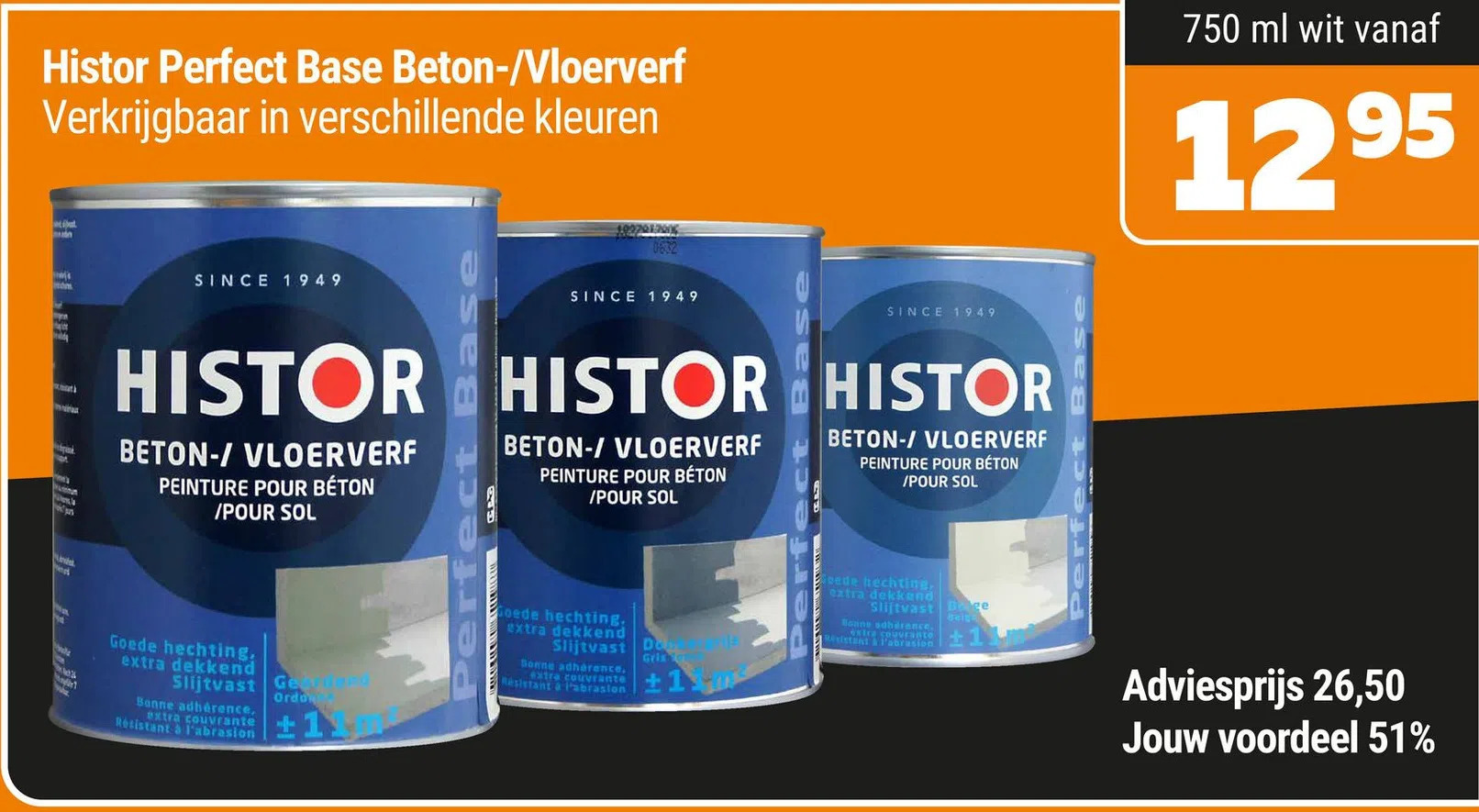 Histor perfect base beton-/vloerverf aanbieding bij De voordeelmarkt