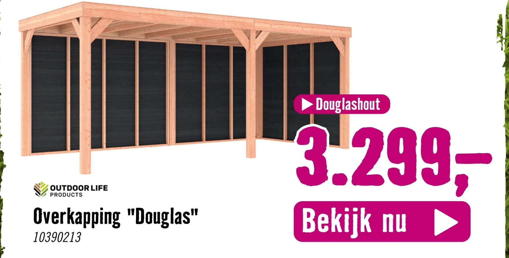 Overkapping "douglas" aanbieding bij Hornbach