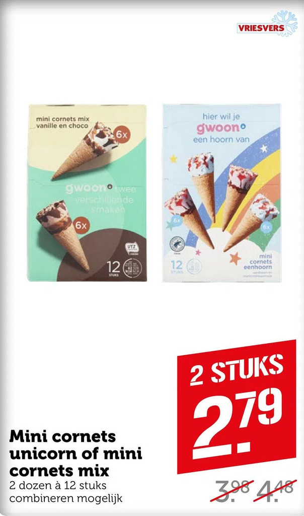 Mini cornets unicorn of mini cornets mix aanbieding bij Coop