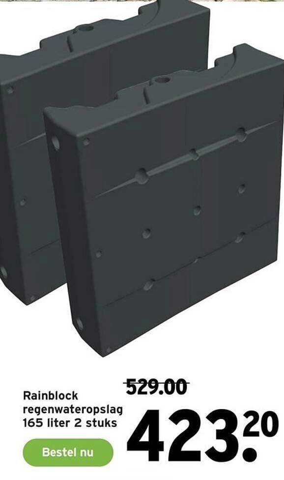 Rainblock regenwateropslag 165 liter 2 stuks aanbieding bij GAMMA