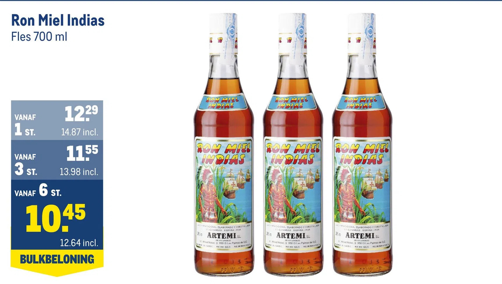 Ron miel indias aanbieding bij Makro