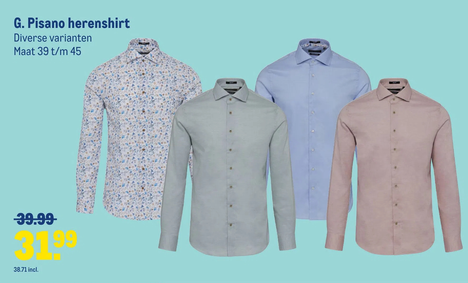 G. pisano herenshirt aanbieding bij Makro