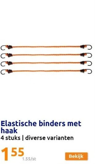 Elastische binders met haak aanbieding bij Action