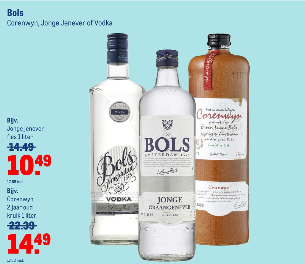 Bols corenwyn, jonge jenever of vodka aanbieding bij Makro