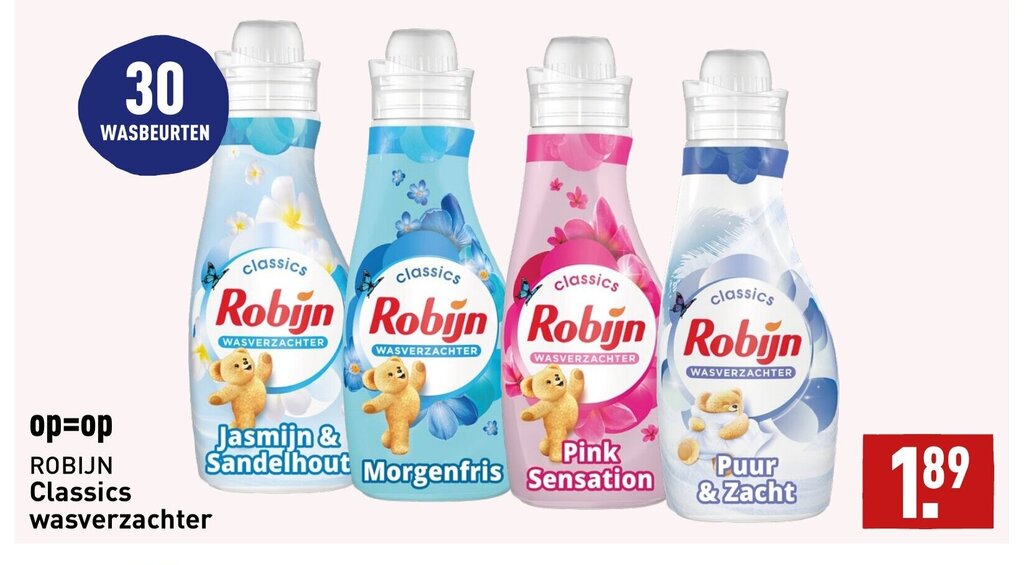 Robijn Classics wasverzachter aanbieding bij ALDI