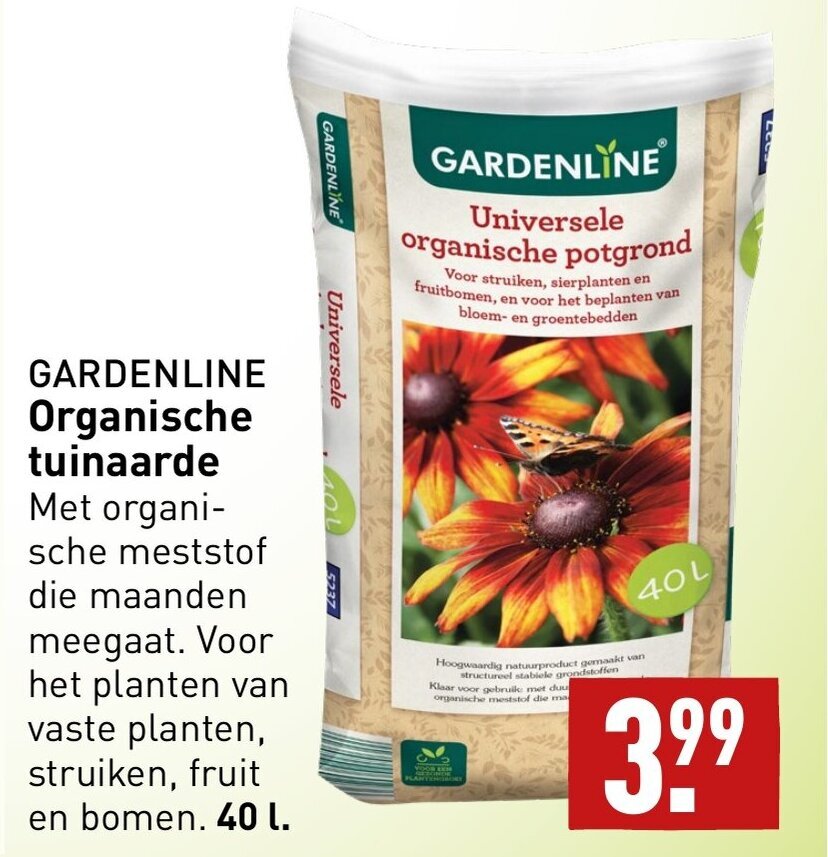 Gardenline Organische tuinaarde 40 L aanbieding bij ALDI