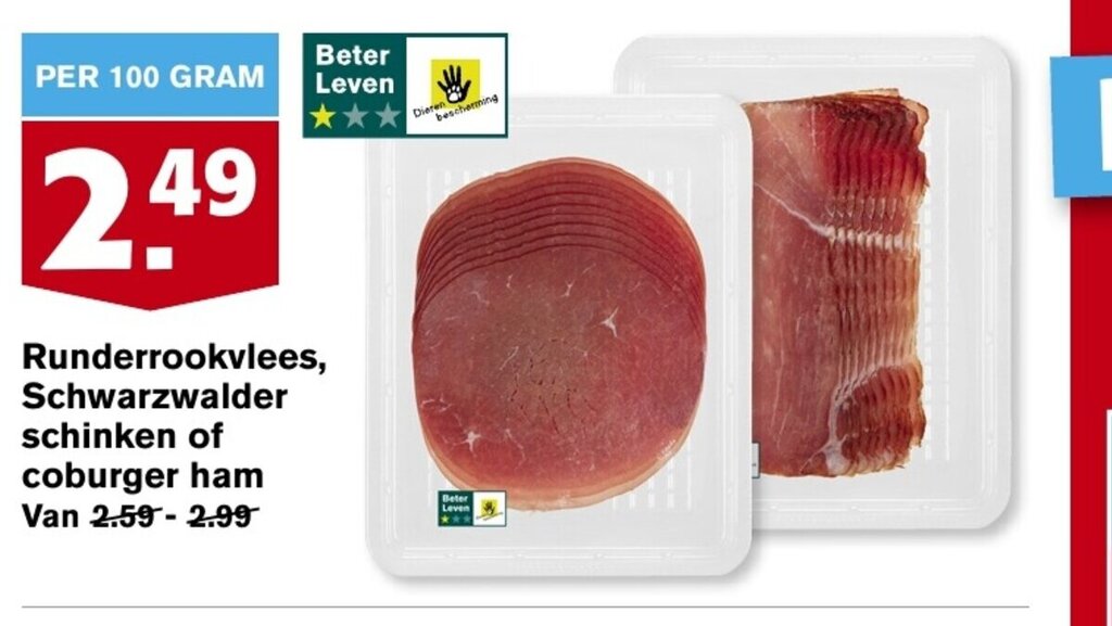 Runderrookvlees, Schwarzwalder schinken of coburger ham aanbieding bij ...