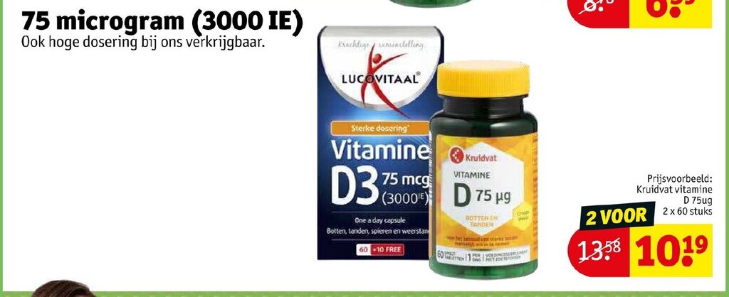 75 microgram (3000 IE) aanbieding bij Kruidvat