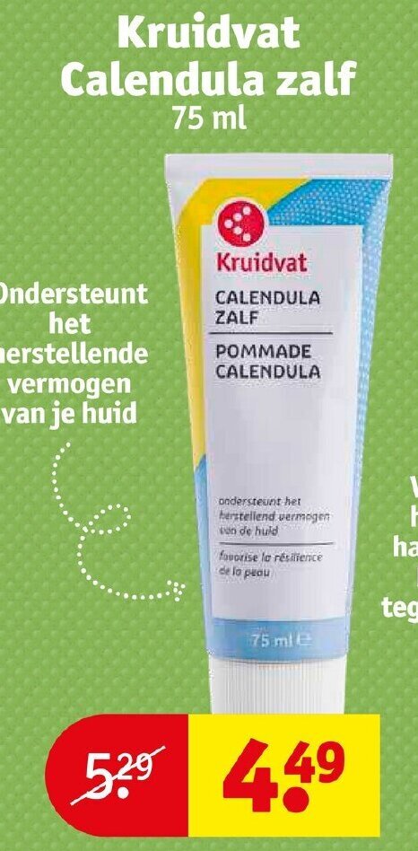 Kruidvat calendula zalf 75ml aanbieding bij Kruidvat