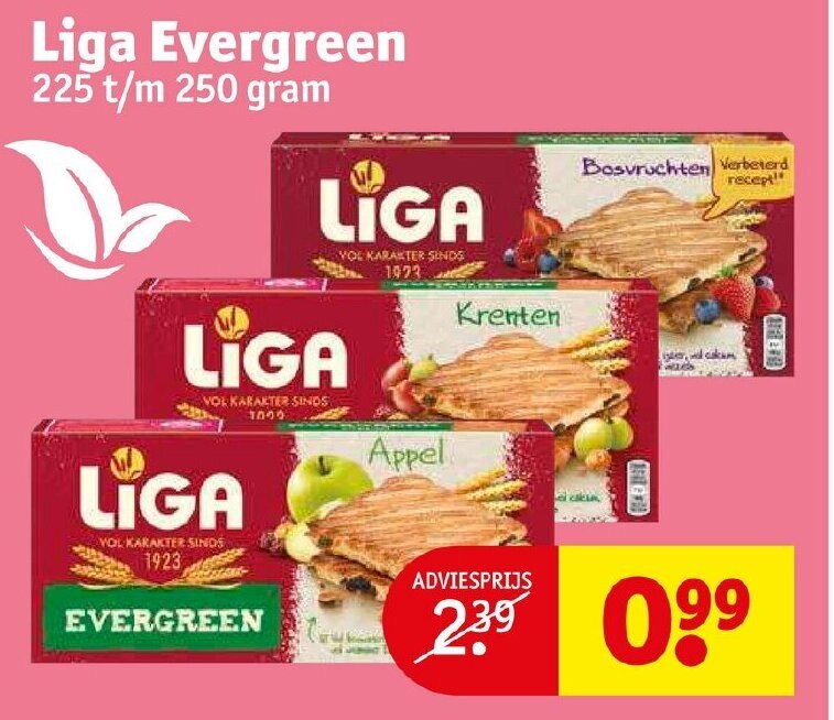 Liga evergreen 250g aanbieding bij Kruidvat