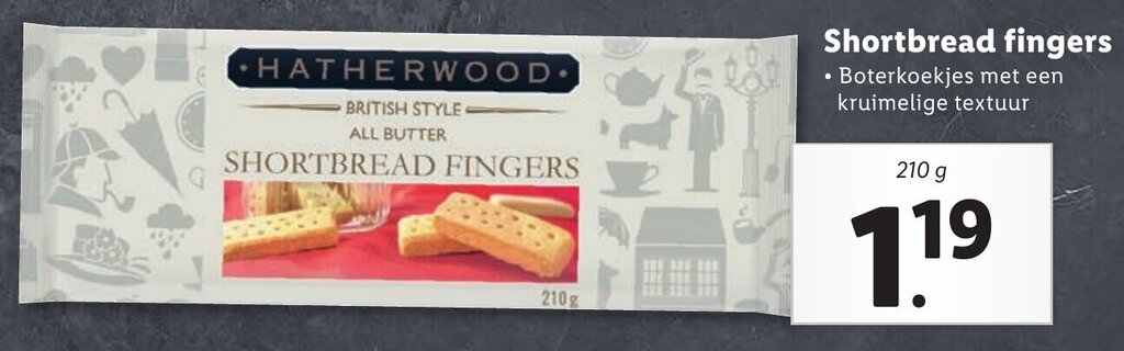 Shortbread fingers 210g aanbieding bij Lidl