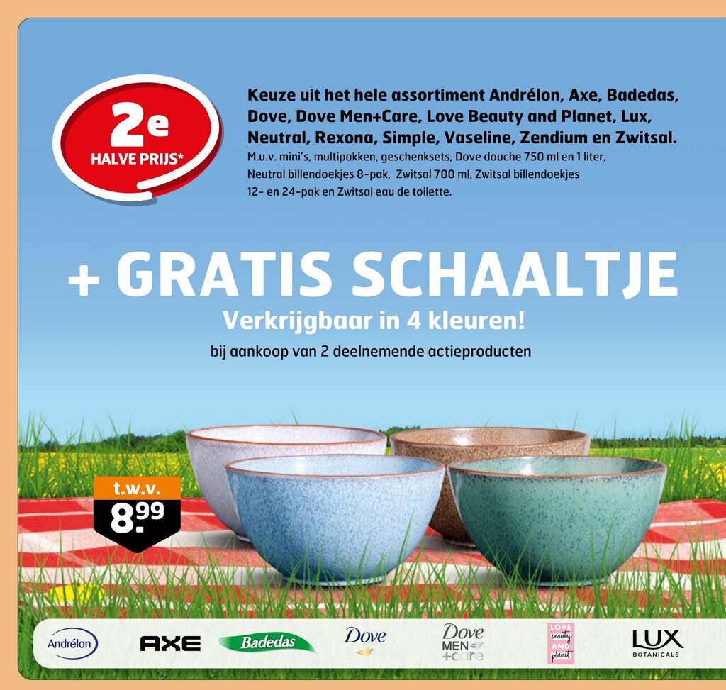 Keuze uit het hele assortiment Andrelon, Axe, Badedas, Dove, Dove Men ...