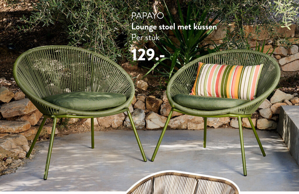Papayo Lounge stoel met kussen aanbieding bij Casa