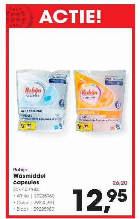 Robijn wasmiddel capsules aanbieding bij HANOS