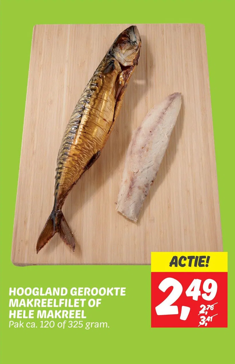 Hoogland gerookte makreelfilet of hele makreel aanbieding bij Dekamarkt