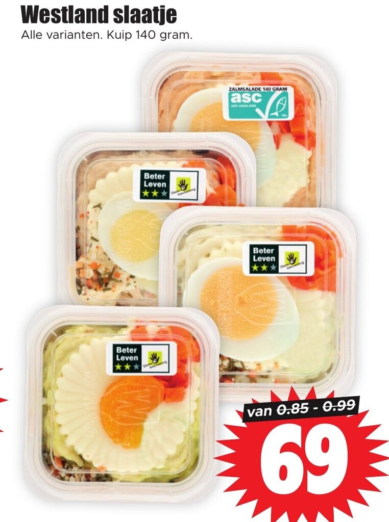 Westland slaatje 140g aanbieding bij Dirk