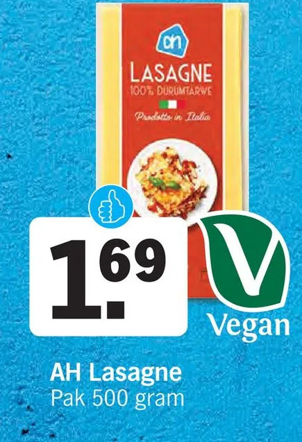 Ah lasagne pak 500 gram aanbieding bij Albert Heijn
